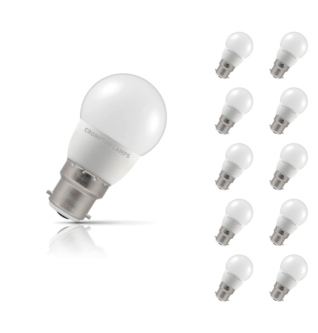 Crompton Golfball Led Light Bulb B22 5 5w 40w Eqv Daylight 10 Pack